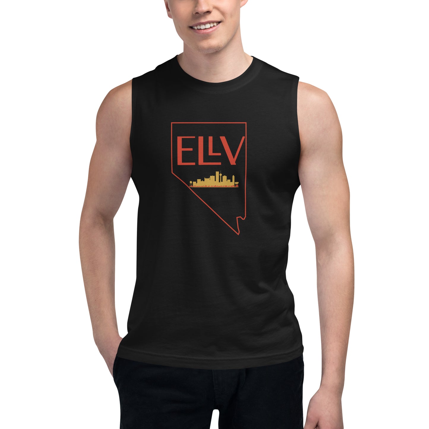 Las Vegas Nevada Skyline ELLV Logo Unisex Muscle Tee 🤔 Tank 🤔 Free US ...